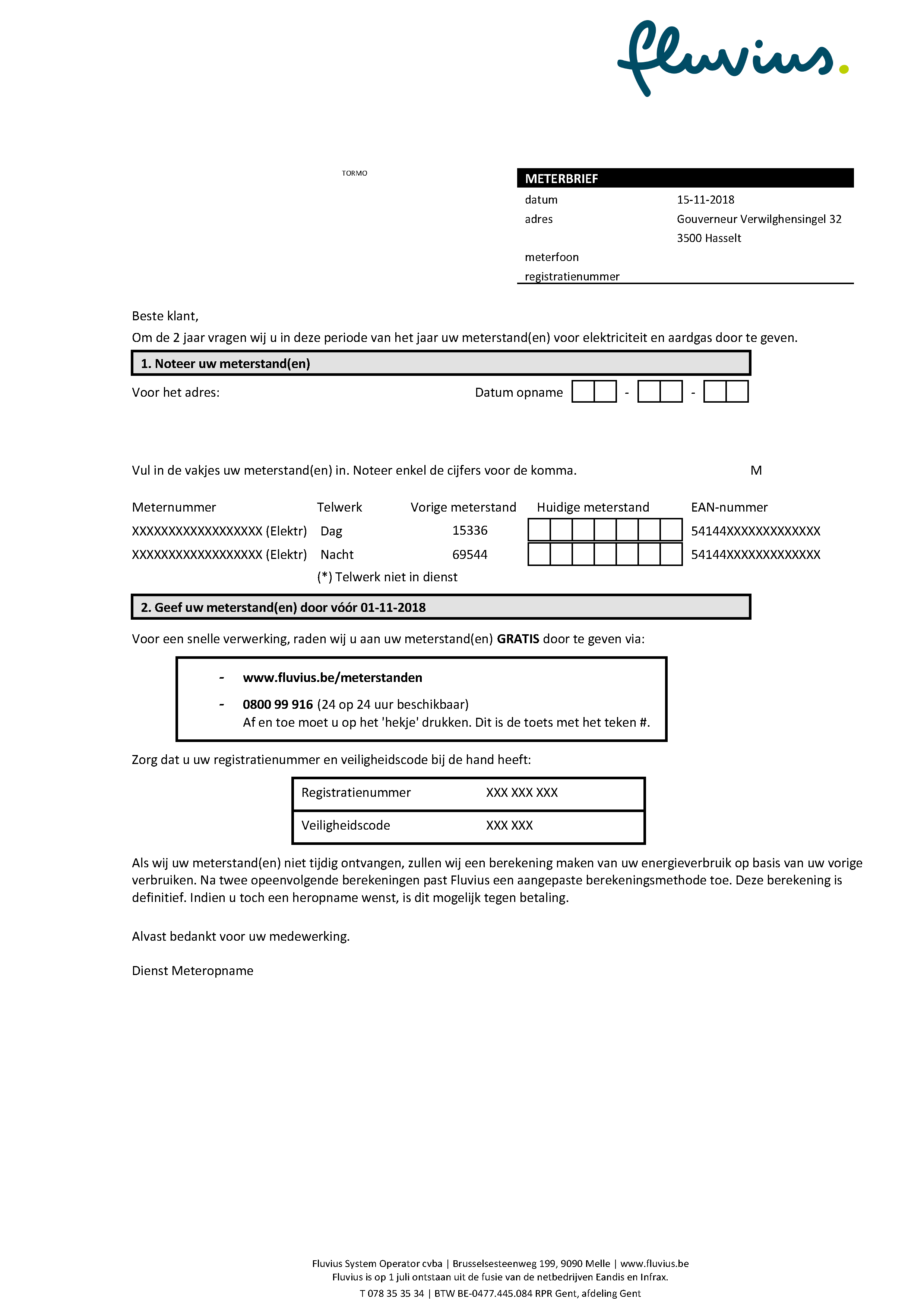 Meterstand ingeven | Fluvius