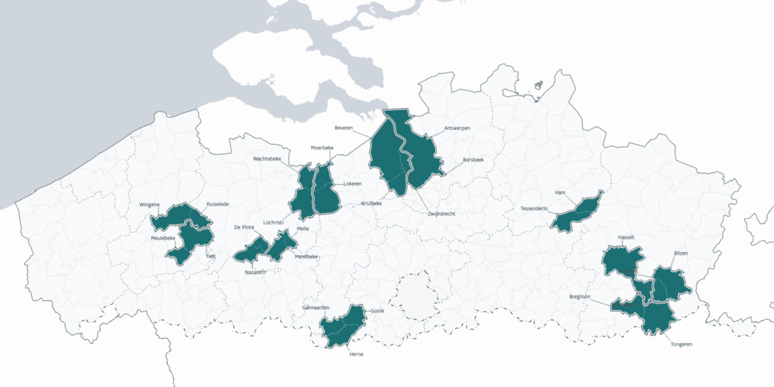 Overzicht van de fusies van gemeenten in Vlaanderen | Fluvius
